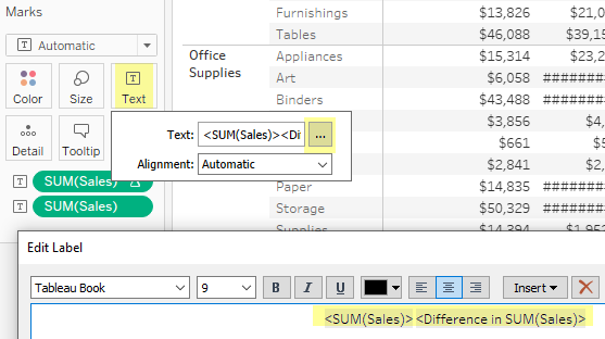 Create an Up and Down arrows Table in Tableau Desktop