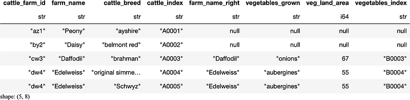 How to join or merge data in polars?