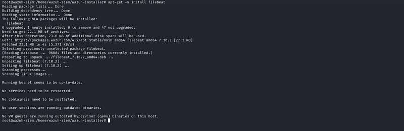 Step-by-step setup of Wazuh SIEM on Ubuntu 22.04.3 LTS.