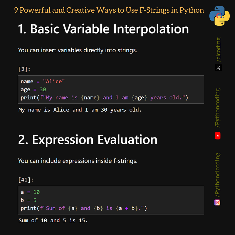 9 Powerful and Creative Ways to Use F-Strings in Python