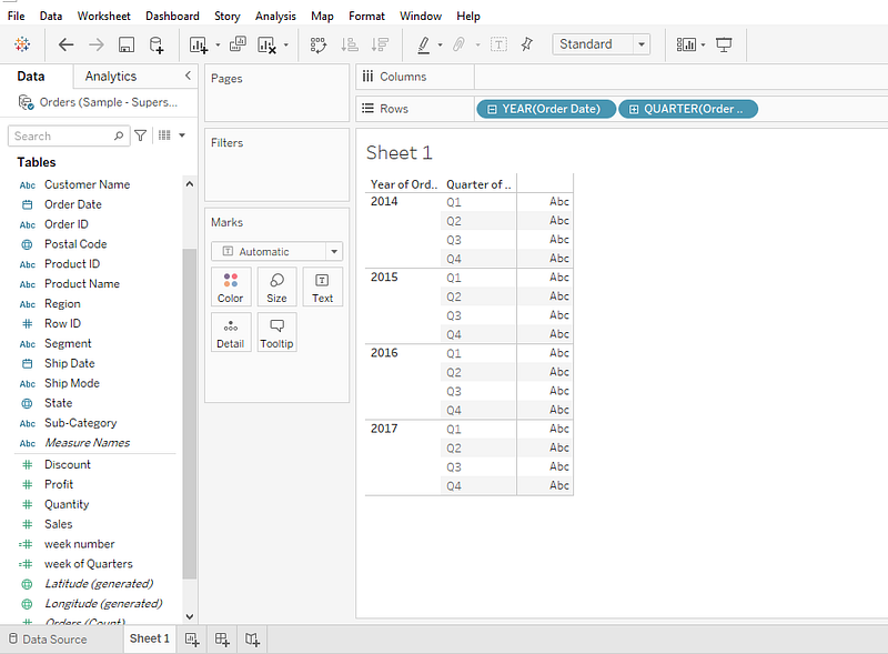 How to Calculate Week Numbers for Each Quarter in Tableau