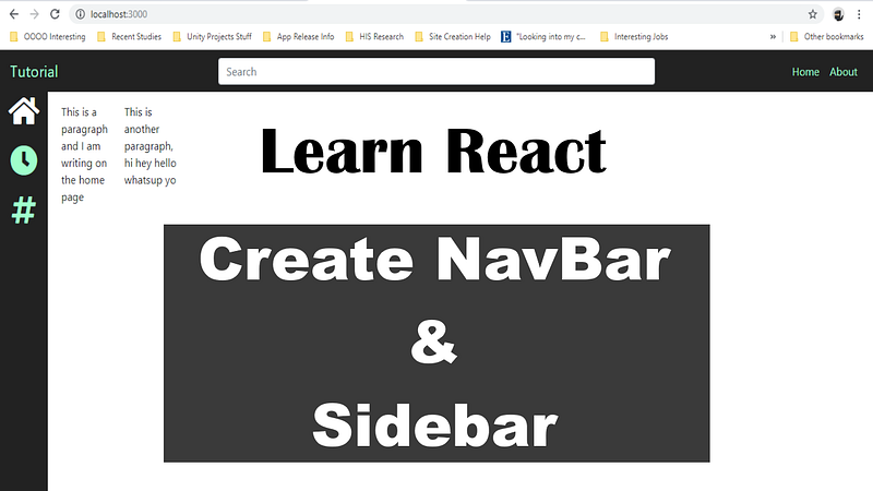 How to Create a Navigation Bar and Sidebar Using React