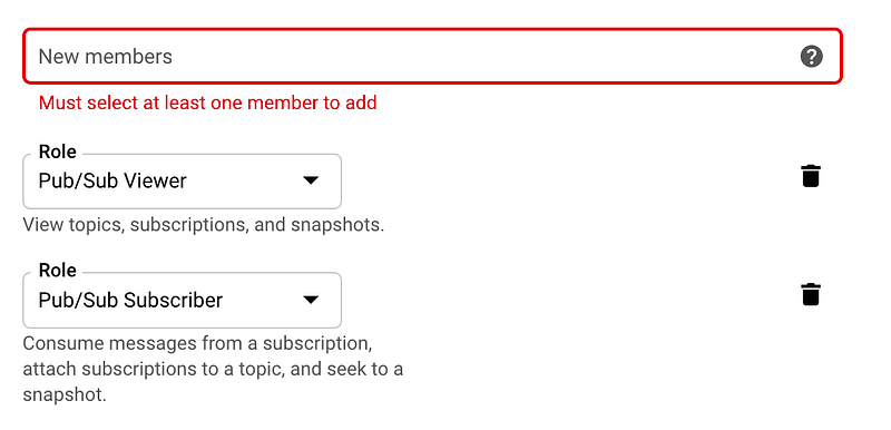 How to create PubSub subscriptions across two different GCP projects