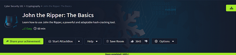 John the Ripper: The Basics — Tryhackme Walkthrough