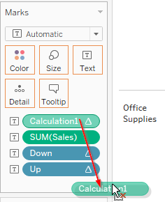 Create an Up and Down arrows Table in Tableau Desktop